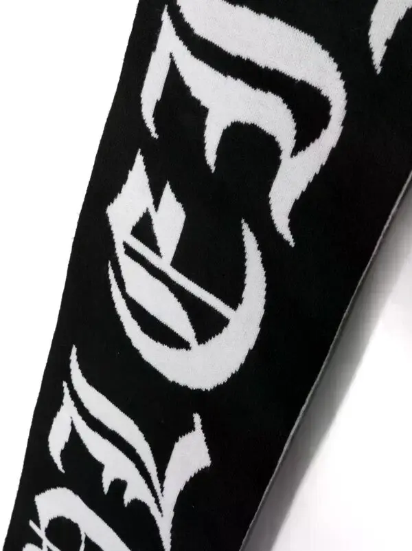 Philipp Plein Gothic Plein Intarsia Knit-logo Scarf