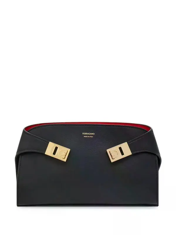 FERRAGAMO Mini Hug Leather Crossbody Bag - Black