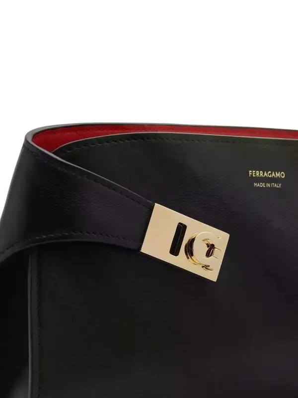 FERRAGAMO Mini Hug Leather Crossbody Bag - Black