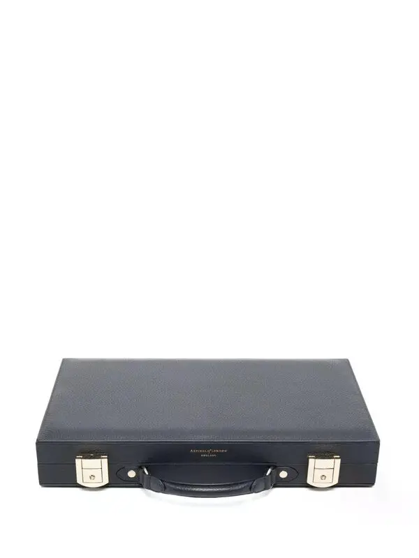 ASPINAL OF LONDON Leather Backgammon Set - Blue