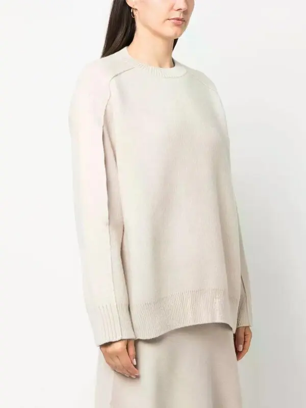 LANVIN Cape-back Virgin Wool Blend Jumper - Neutrals