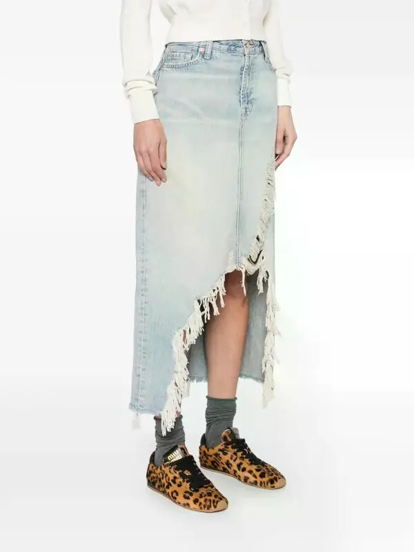 7 For All Mankind Denim Midi Skirt