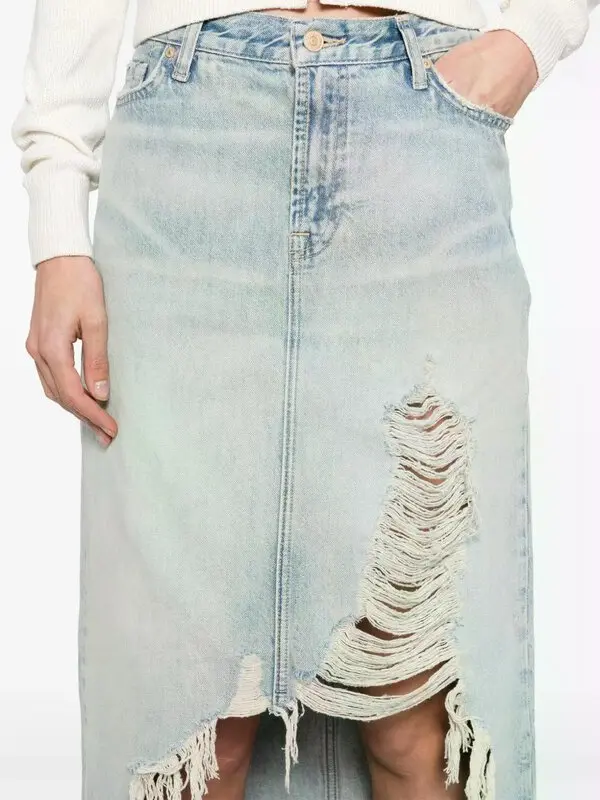 7 For All Mankind Denim Midi Skirt