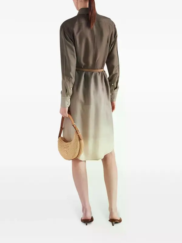 Prada Gradient Silk Shirt Dress