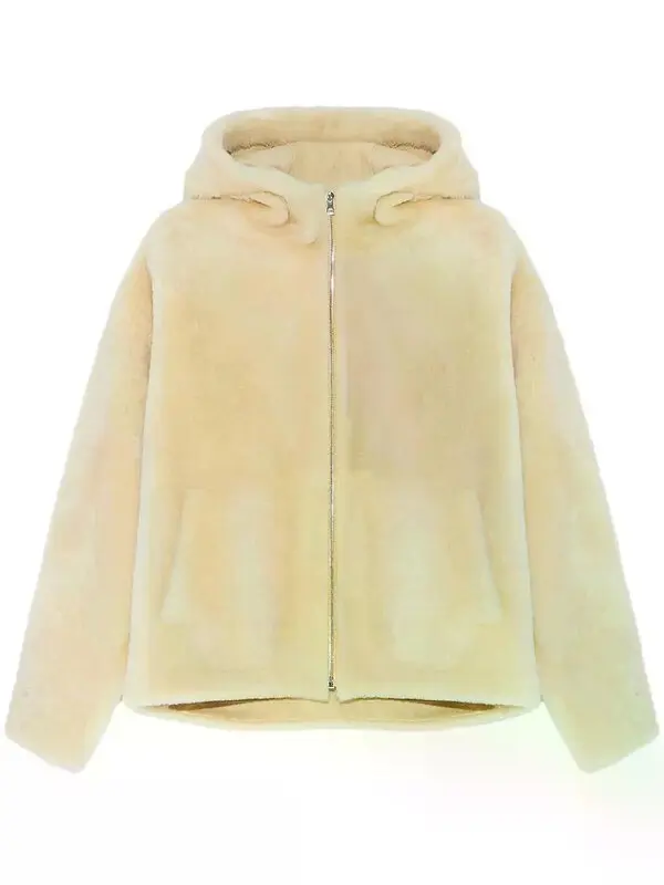 YVES SALOMON Hooded Shearling Jacket - Neutrals