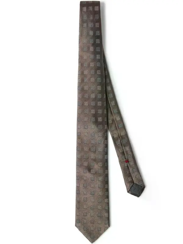 Brunello Cucinelli Jacquard-woven Silk Tie - Brown