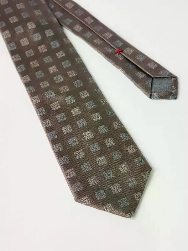 Brunello Cucinelli Jacquard-woven Silk Tie - Brown