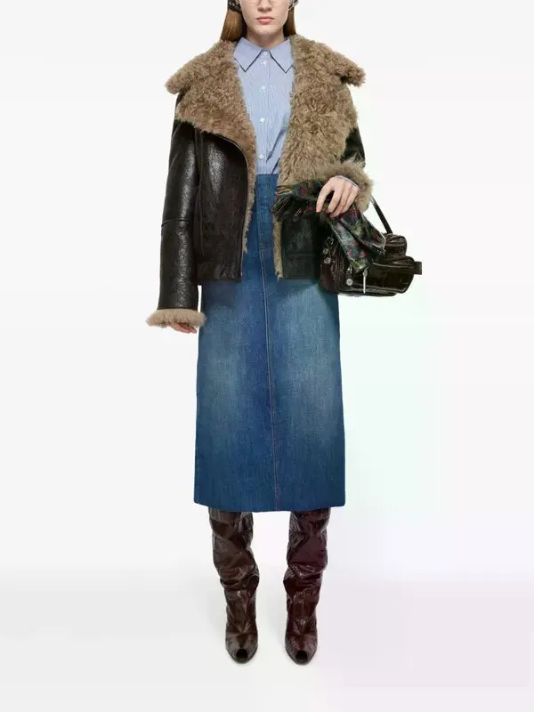 Acne Studios Shearling Leather Jacket - Black