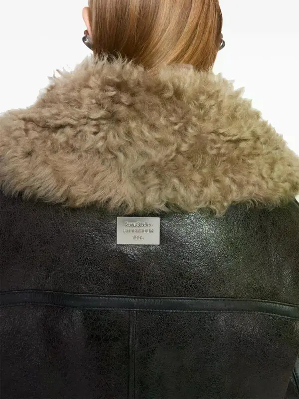 Acne Studios Shearling Leather Jacket - Black