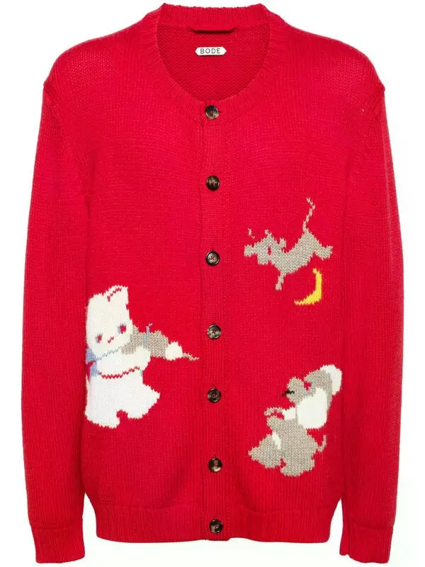BODE Novelty Prose Wool Cardigan