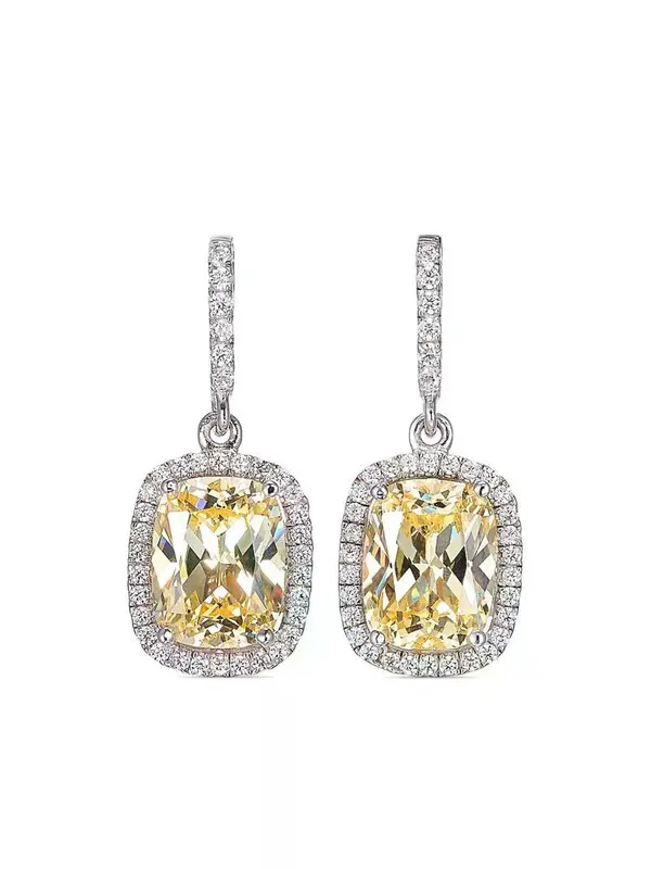 ANABELA CHAN 18kt White Gold Comet Canary Diamond Earrings - Silver