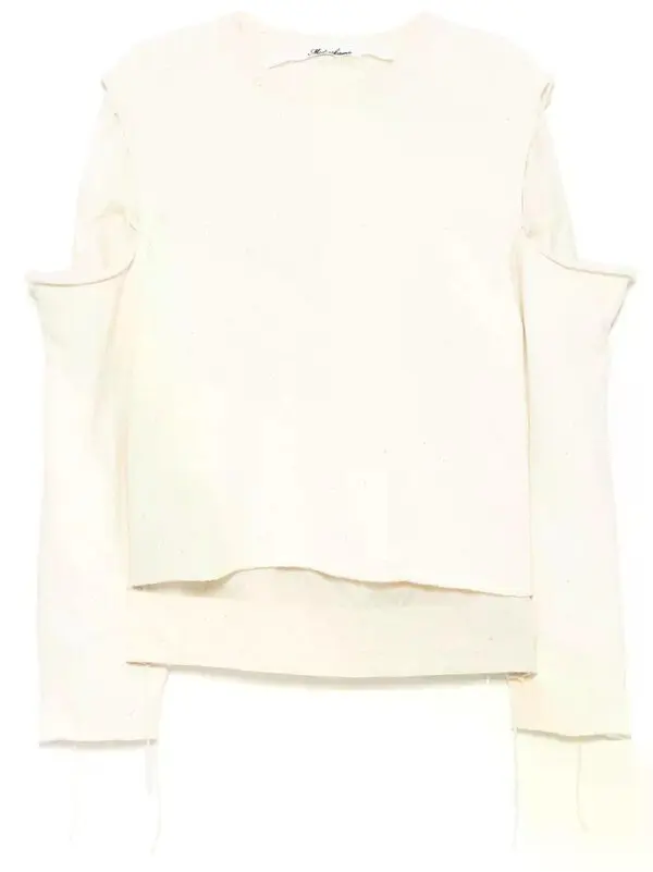 MIDORIKAWA Raw Edge Layered Sweatshirt - Neutrals