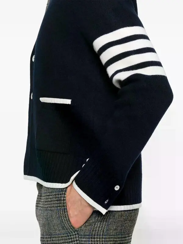 Thom Browne 4-bar Stripe Virgin Wool Cardigan