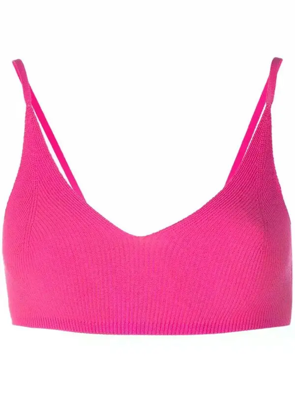 Jacquemus Le Bandeau Valensole Knitted Bralette - Pink