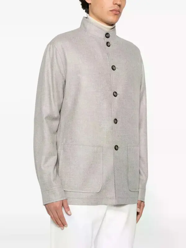 Tagliatore Button-up Shirt Jacket - Grey