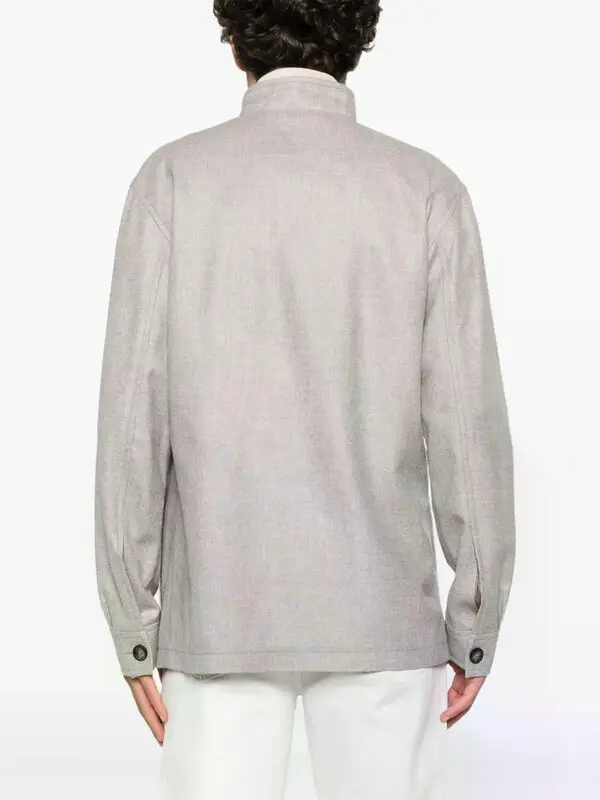 Tagliatore Button-up Shirt Jacket - Grey