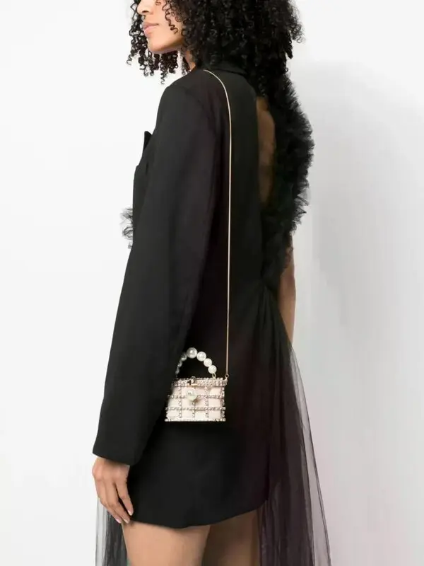 Rosantica Crystal-embellished Caged Mini Bag