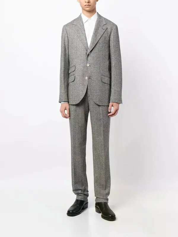 Brunello Cucinelli Wool-blend Herringbone Two-piece Suit