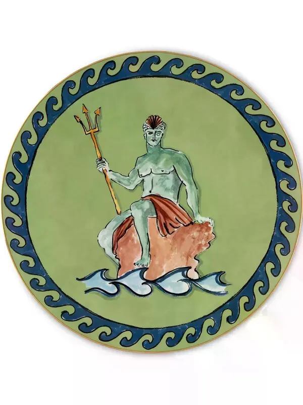 GINORI 1735 Il Viaggio Di Nettuno Charger Plate - Green