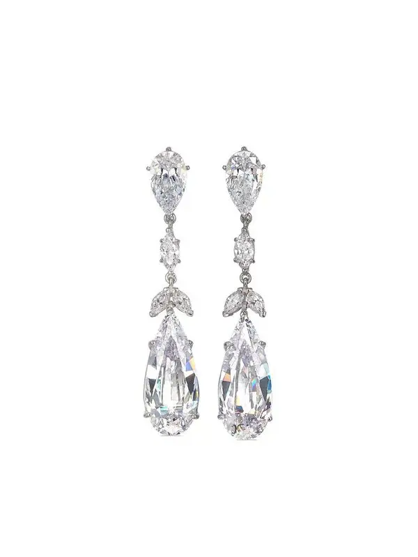 ANABELA CHAN 14kt White Gold Calla Lily Diamond Earrings - Silver