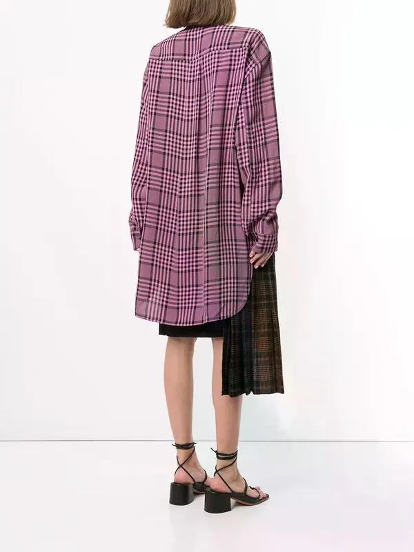 Colville Asymmetric Hem Checked Shirt