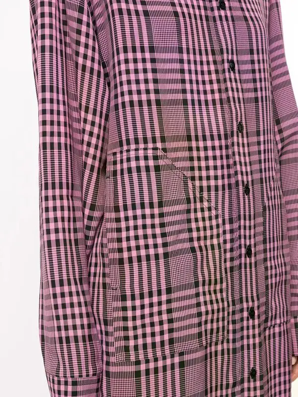 Colville Asymmetric Hem Checked Shirt