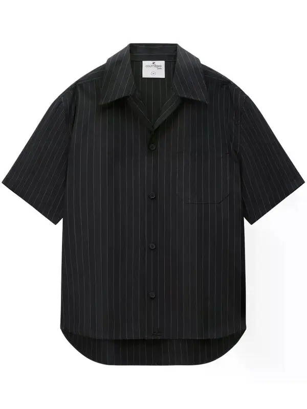 COURREGES Pinstriped Cotton Shirt
