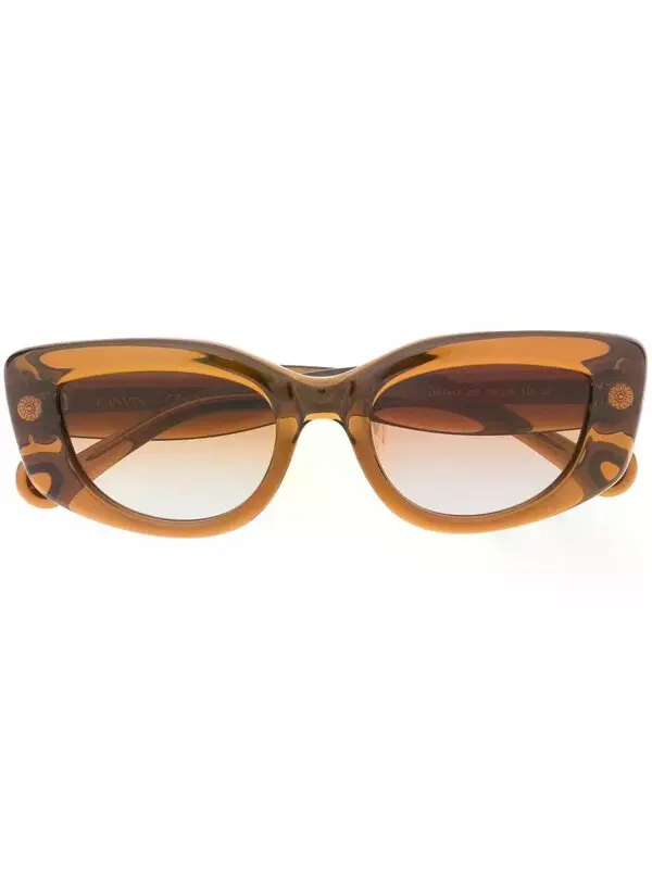 LANVIN Engraved-logo Tinted Sunglasses - Brown