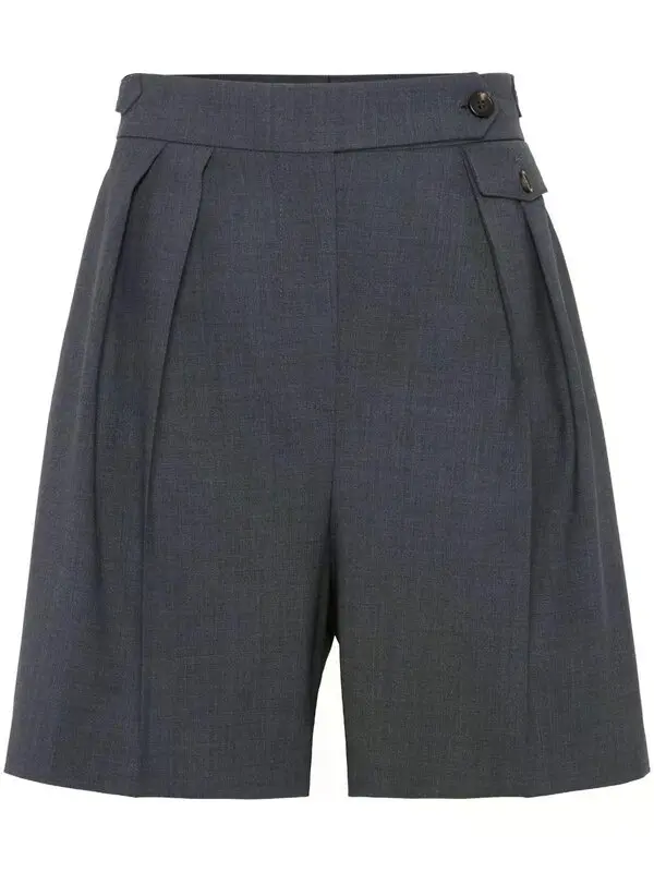 Brunello Cucinelli Pleat-detailing Virgin Wool-blend Shorts