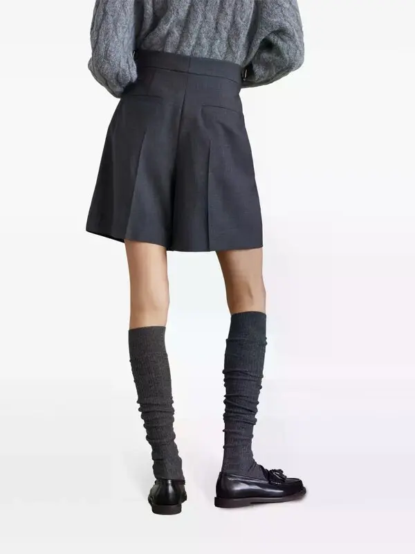 Brunello Cucinelli Pleat-detailing Virgin Wool-blend Shorts