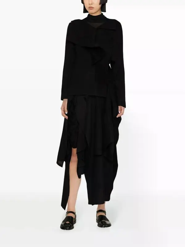 Yohji Yamamoto Ruffle-detail Asymmetric Coat
