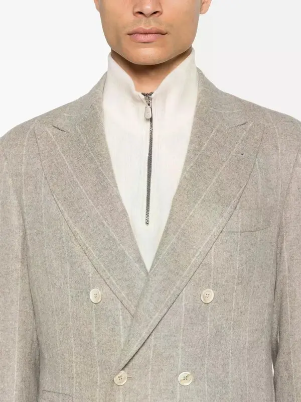 Brunello Cucinelli Pinstriped Suit - Neutrals