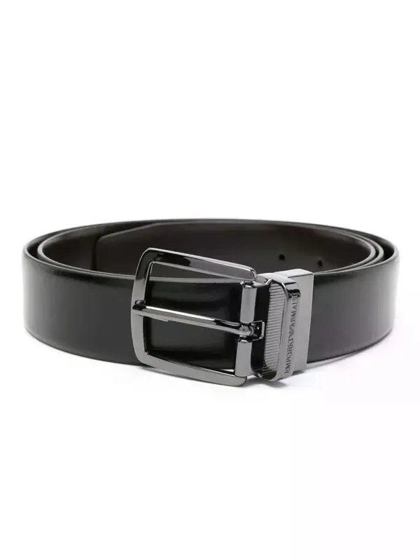 Emporio Armani Reversible Leather Belt - Black