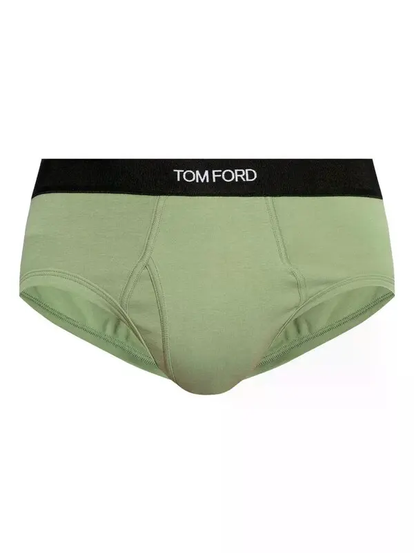 TOM FORD Logo-print Briefs - Green