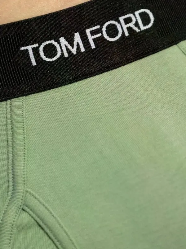 TOM FORD Logo-print Briefs - Green