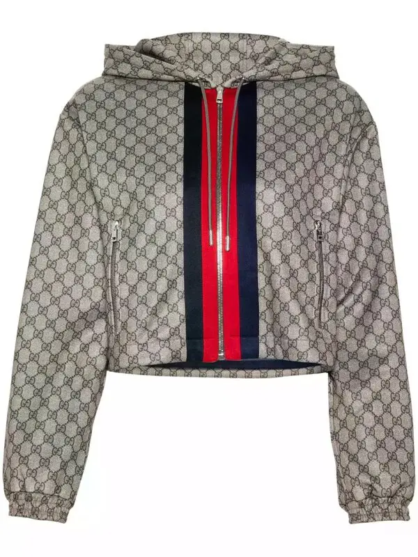Gucci Gg-logo Zip-up Cropped Jacket