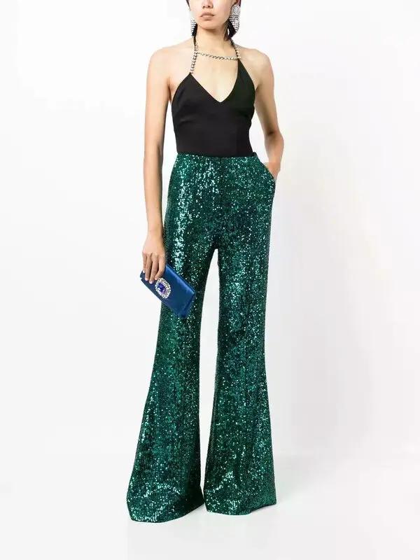 Elie Saab Sequin-embellished Flared Trousers