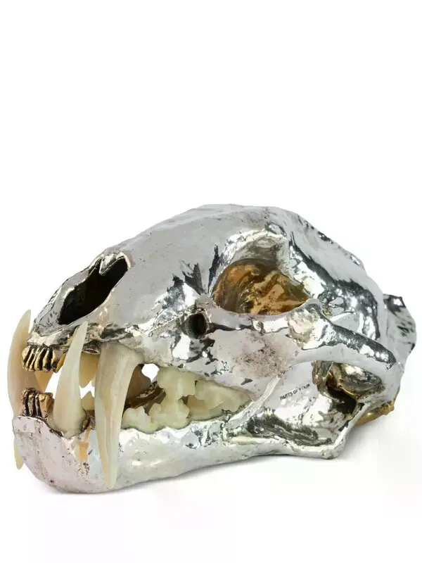PARTS OF FOUR Leopard Skull Centrepiece - Silver