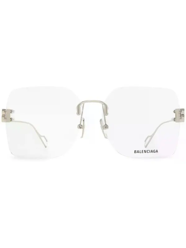 Balenciaga Bb Rimless Glasses - Silver