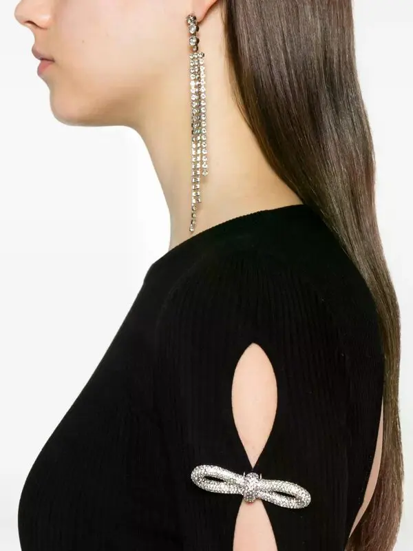 Mach & Mach Ribbed Knit Cut-out Dress