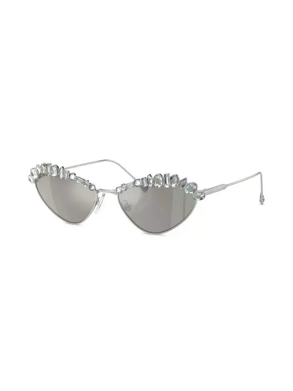 SWAROVSKI Crystal-embellished Cat-eye Sunglasses - Silver