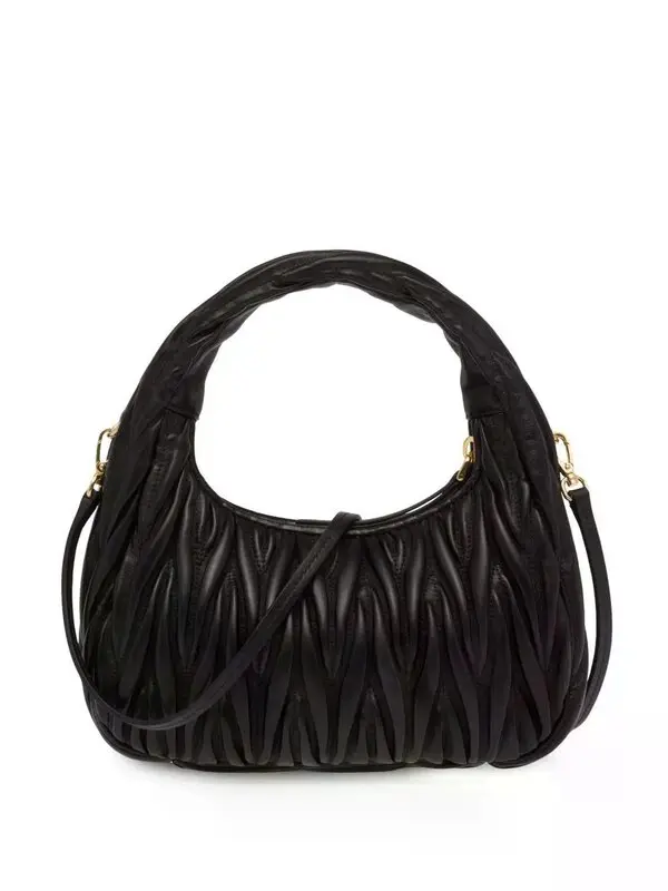 Miu Miu Mini Wander Matelassé Shoulder Bag - Black