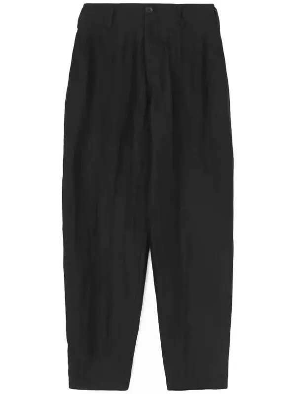 Yohji Yamamoto Crease-effect Tapered Trousers