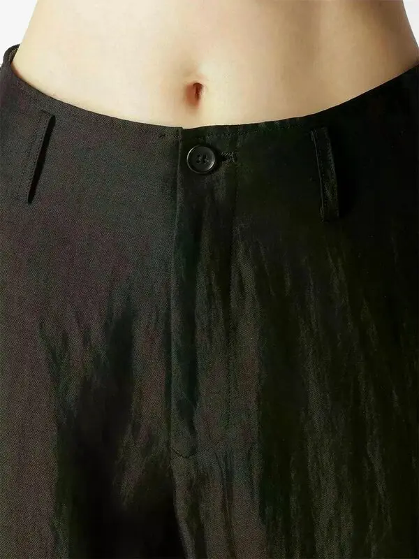Yohji Yamamoto Crease-effect Tapered Trousers