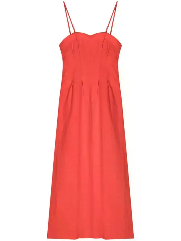 Auralee Square-neck Tweed Midi Dress