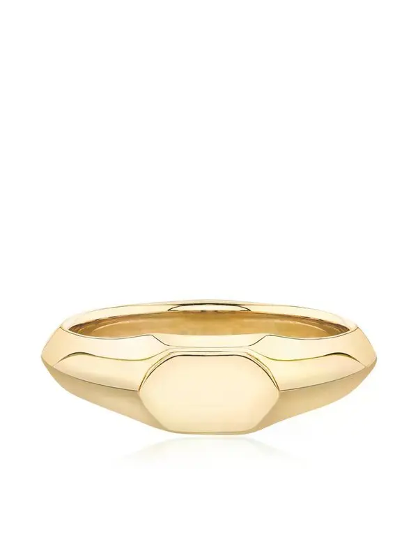 Lizzie Mandler 18ct Yellow Knife Edge Signet Ring - Gold