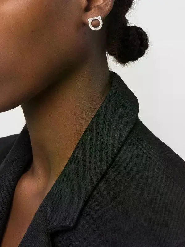 FERRAGAMO Embellished Gancini Earrings