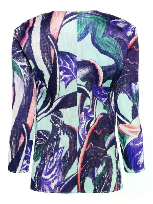 Issey Miyake Graphic-print Pleated Jacket