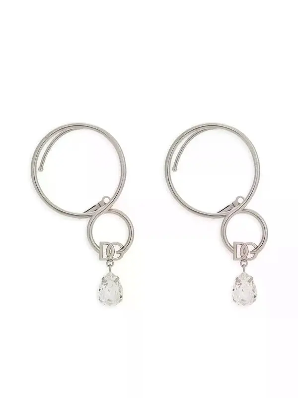 Dolce & Gabbana Dg-logo Embellished Ear Cuffs - Silver