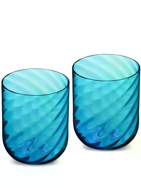 Dolce & Gabbana Hand-blown Murano Water Glasses - Blue